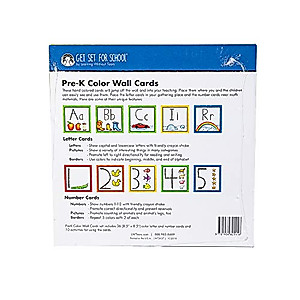 Learning Without Tears Color Wall Cards- Get Set for School- Pre-K and TK, Sensory, Alphabet, Letters and Illustrations, Classroom Display and Student Reference- for School and Home Use