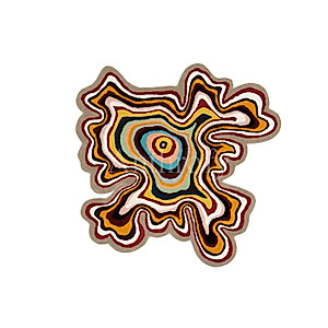 Anthrofy Illusion Waves Area Rug – 5’ x 8' – Handmade Wool Area Rugs – Multi Color – Rugs for Living Room, Bedroom – Anti-Skid – Carpets with Non-Slip Natural Backing with 100% Cotton