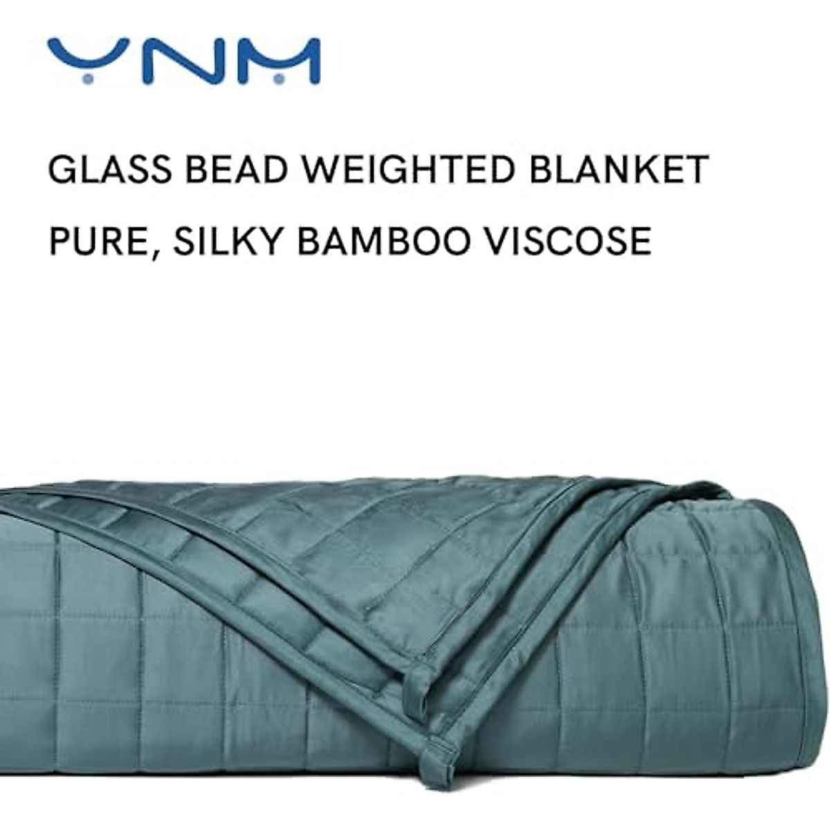 YnM Exclusive Kids Cooling Weighted Blanket, Smallest Compartments with Glass Beads, Bed Blanket for One Person of 60lbs, Ideal for Twin Bed (41x60 Inches, 7 Pounds, Sea Grass)