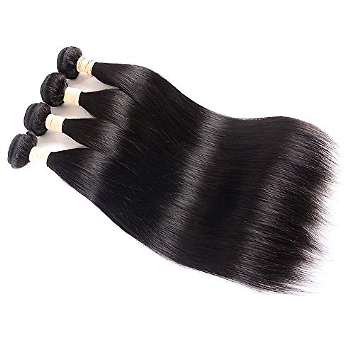 Brazilian Virgin Straight Hair 4 Bundles 14 16 18 20 Inch 100% Unprocessed Human Hair Bundles Straight Hair Extensions Double Strong Weft