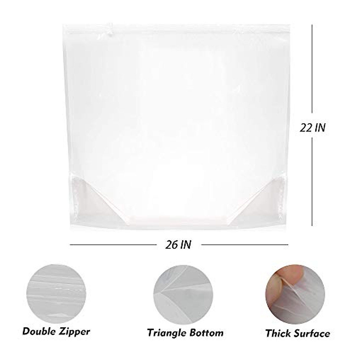 WRAPOK Turkey Brining Bags Double Zipper Heavy Duty Liner, BPA Free, Extra Large 22 x 26 Inch, Hold up to 35 Pounds - 3 Pack