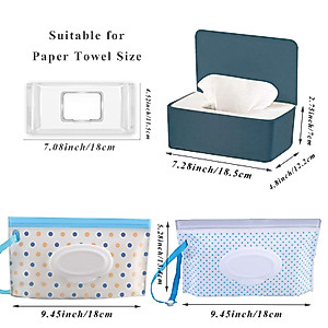 Baby Wipes Dispenser Set, Reusable Baby Wipe Holder Box, Refillable Baby Wipes Container Travel Wet Wipes Case with Reusable Wipes Pouch for Baby Home Kitchen Office Travel 3 PCS