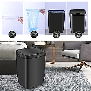 MFCHY Automatic Touchless Trash Can Intelligent Induction Motion Sensor Trash Can Recycle Bin Kitchen Garbage Car Trash