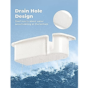 KEMIMOTO Boat Cup Holder, Boat Caddy Organizer Marine Cup Holder with Drainage Hole Universal Fishing Caddy Cabin Storage for Boat, White