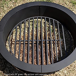 TITAN GREAT OUTDOORS Round 30.5in Fire Pit Grate, Heavy Duty 1/2in Steel Elevated Log Wood Pit Grate, Burning Fireplace and Firepits
