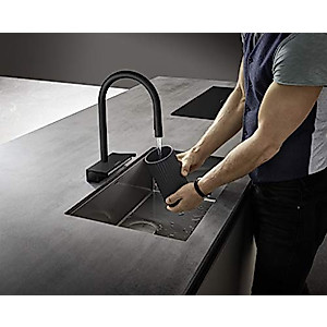 hansgrohe Aquno Select Black High Arc Kitchen Faucet, Kitchen Faucets with Pull Down Sprayer, Faucet for Kitchen Sink, Magnetic Docking Spray Head, Matte Black 73837671