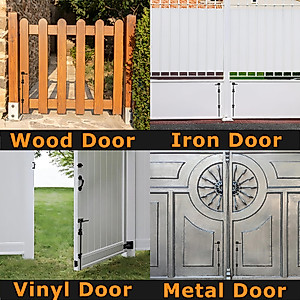 DJSUNPACKING 24" Heavy Duty Cane Bolt Gate Drop Rod-Steel Gate Ground Latch Designed for Wood Metal Vinyl Gates or Double Doors Fence Applications-2 Pack