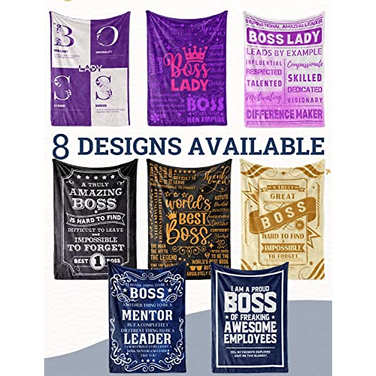 Boss Gifts from Employees, Sherpa Fleece Plush Blankets (50"x 60") Office Gift Idea for Men on Boss Day, Birthday, Christmas, Retirement, Fuzzy Soft Bed Flannel Blankets-Proud Boss (Thick Version)