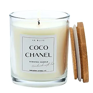 Scented Candle Coco Chanel no 5 Perfume Version, Elegant Womens Fragrances, Gifts for Women, Home Luxury Scents, Organic Coconut Wax Candles, Long Lasting Clean 50 Hour Burn, Coffee Table Decor, USA