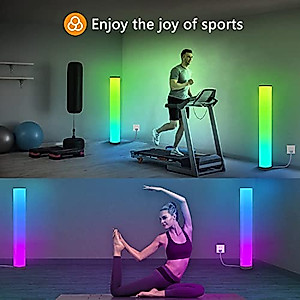 Marlrin 2-Pack RGB Corner Floor Lamp for Living Room APP Smart Music Sync Color Changing LED Lights Bedroom Colorful Decoration Lamp Soft Mood Lighting Dimmable with Remote Control