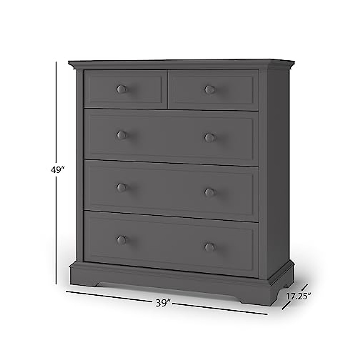 Child Craft Universal Select 4 Drawer Chest, Storage for Nursery or Kids Room, Cool Gray