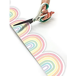 Teacher Created Resources Pastel Pop Rainbows Die-Cut Rolled Border Trim - 50ft - Decorate Bulletin Boards, Walls, Desks, Windows, Doors, Lockers, Schools, Classrooms, Homeschool & Offices