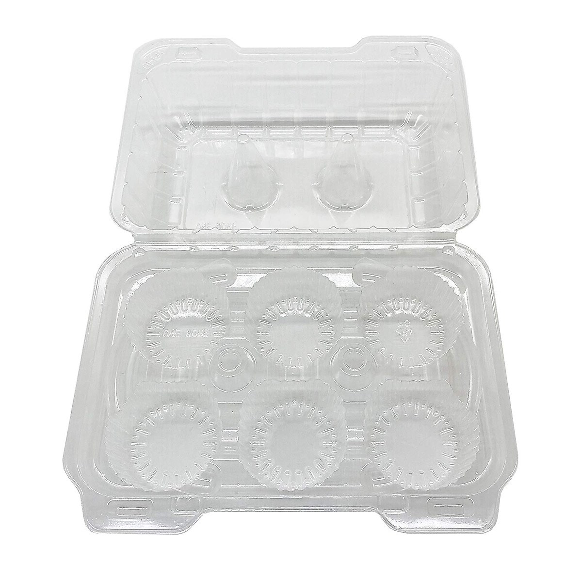 Clear Cupcake Containers,12pc Plastic Disposable High Dome Cupcake Boxes 6 Compartment Cupcake Holders Cupcake Containers Half Dozen Cupcake Trays Durable Cup Cake Muffin Packaging Transporter