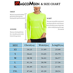 MAGCOMSEN Woman Athletic Top Fitted Running Shirts Women Sun Protection Shirts for Women Lightweight Shirts Long Sleeve Shirts for Women Fluorescent Green