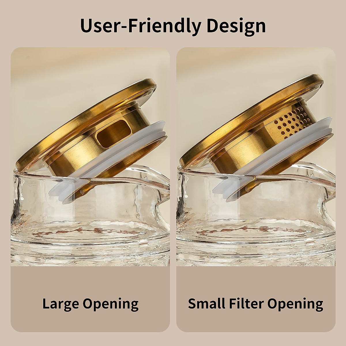 Buaic Glass Pitcher with Lid, 2 PACK 68 oz/2 Liter Vintage Water Pitcher, Clear Borosilicate Glass Water Carafe for Cold Brew, Coffee, Lemonade, Iced Sun Tea,Beverage, Heat Resistant Water Glass Jug