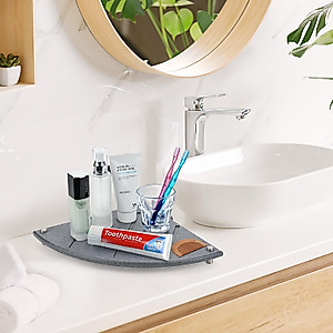 Vickes Kitchen Sink Caddy, Instant Dry Sink Organizer, Drying Stone for Kitchen Counter, Diatomaceous Earth Water Absorbing Sink Caddy Stone Fast Drying Stone Sink Tray for Soap Bottles, Cups