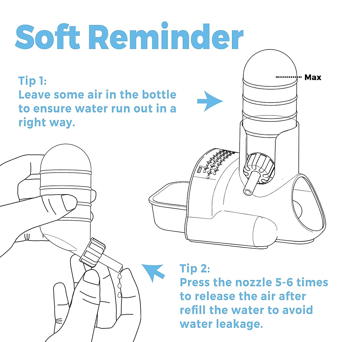 VANNON 3 in 1 Hamster Water Bottle No Drip Small Animal Water Bottle Automatic Bottle Dispenser with Food Container Base Hut and Hideout Base 4oz/120ml,Leekproof, BPA Free