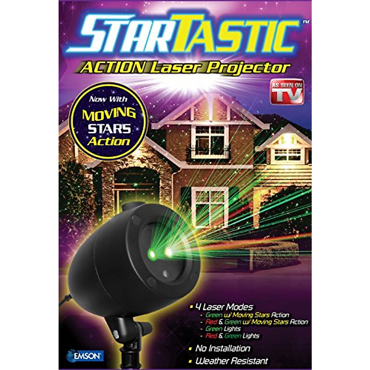 StarTastic Holiday Light Show Action Laser Light Projector As Seen On TV