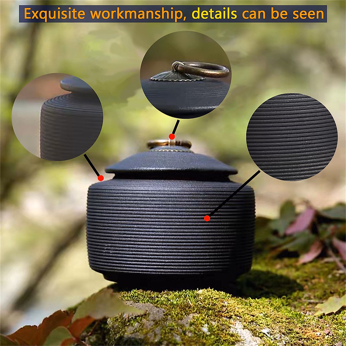 CredKity Ceramics Ashes Urn for Cats,Small Dogs and Human. Cat Urn, Small Dog Urn for Memorying Pets. Sharing Personal Ashes and Belongings with This Love Urn.