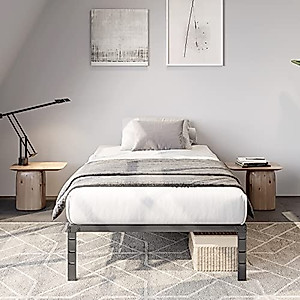 Vengarus 14 Inch Metal Platform Bed Frame-Twin XL Size Bed Frame,Steel Slat Support,No Box Spring Needed,Mattress Foundation,Easy Assembly,Under Bed Storage,Twin XL Bed Frame,Black