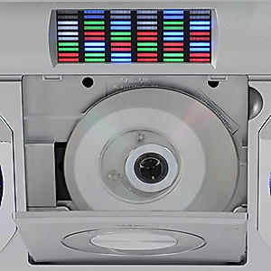 Studebaker SB2149S Master Blaster Bluetooth Boombox with 3 Way Power, AM/FM Radio, USB Port, CD Player with MP3 Playback, LED EQ and 10 Watts RMS Power in Silver