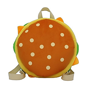 Burger Bag - Spacious Soft Plush Backpack with Adjustable Straps, for Travel and more (12x12 inch)