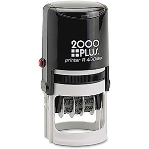 COSCO 2000 Plus Self-Inking Date and Time Stamp - Date & Time Stamp - Red, Blue