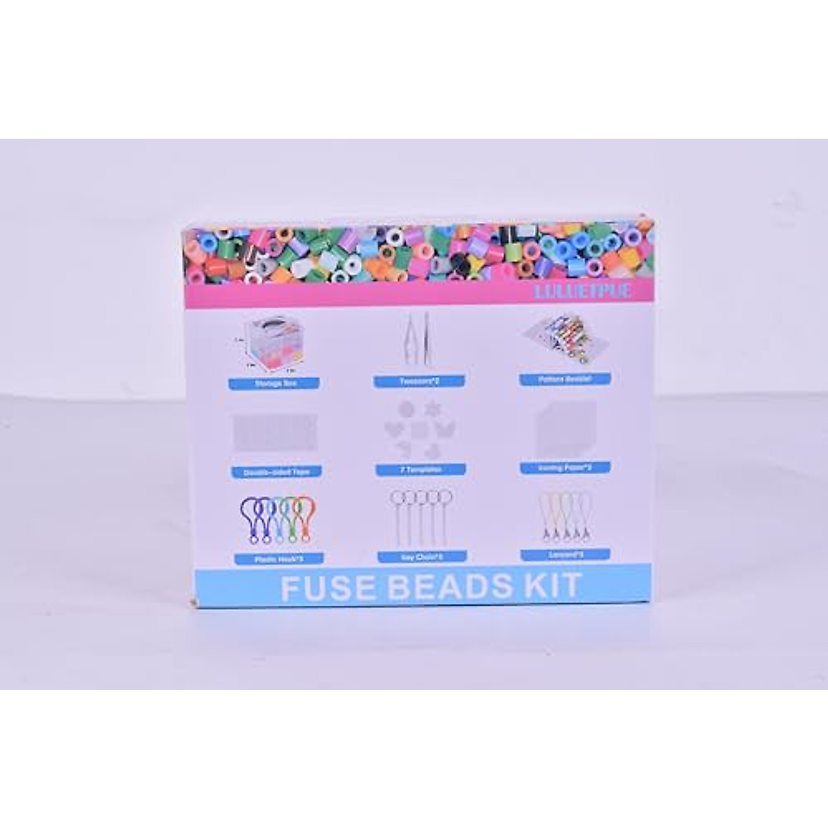 LULUETPUE Fuse Beads Kit,10000PC 5MM Melty Beads Set, Iron Melting Beads Craft Kit with Pegboards,Ironing Paper and Chain Accessories, Arts and Crafts Set for Kids Boys Girls Christmas Birthday Gift