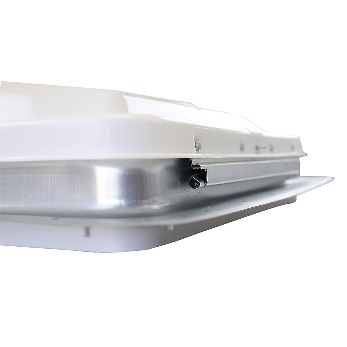classAcustoms Heng's 71111A-C RV Roof Vent White Wegde Lid Non Powered Manual Crank Lid with Built in Screen and Galvanized Frame