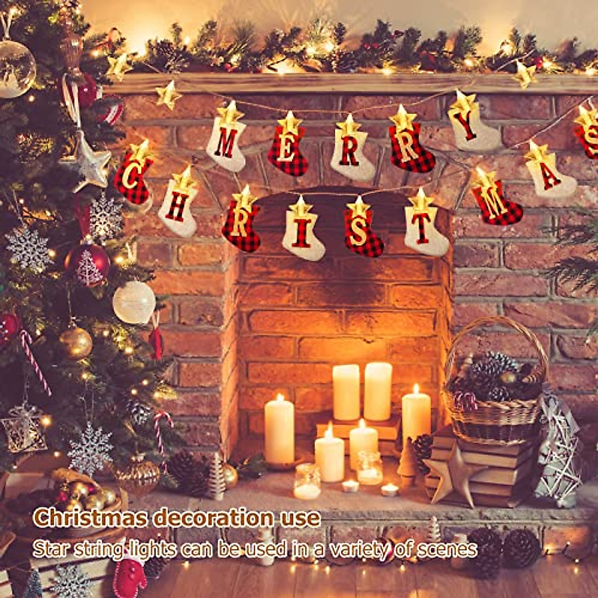 ACPOP Photo Clip Star String Lights, LED Lights with Clips for Hanging Pictures,Wedding Party, Christmas Tree, New Year, Garden Decoration, Warm White