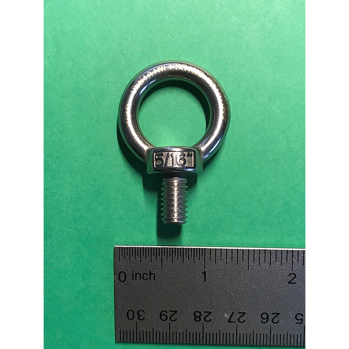 US STAINLESS 4 Pieces Stainless Steel 316 5/16" Lifting Eye Bolt 5/16" UNC Marine Grade Pitch of 18