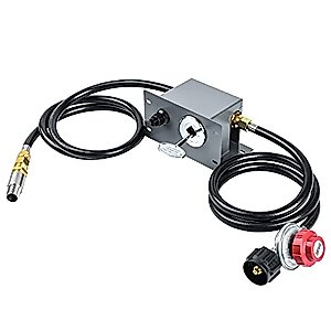 briidea Propane Fire Pit Hose Kit, All-in-One Fire Pit Ignition Kit Includes Air Mixer Valve, Key Valve, Propane Regulator with 4ft Hose, PVC Hose