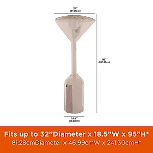 Modern Leisure Monterey Stand-Up Patio Heater Cover - Weather-Resistant Fabric - Heavy-Duty Outdoor Furniture Protection - 32" D (Top) x 18.5" D (Bottom) x 95" H - Khaki