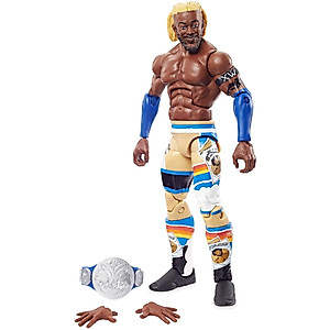 WWE Top Picks Elite Kofi Kingston Action Figure with Universal Championship6 in Posable Collectible Gift for WWE Fans Ages 8 Years Old and Up