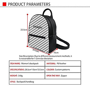 PZZ BEACH Mushroom Night Mini Backpack PU Leather Daypack Bag for Women Girls Casual