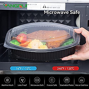 YANGRUI Take Out Containers, Shrink Wrap 40 Pack 32oz Leak Proof Reusable Machine Washable Meal Prep Container BPA Free Microwave Freezer Safe To Go Containers