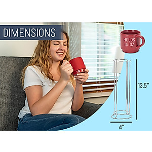 Nat & Jules Stacking Red 14 ounce Ceramic Stoneware Mugs With Stand Set of 4