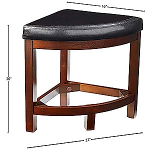 Roundhill Furniture Cylina Solid Wood Glass Top Round Dining Table with 4 Chairs