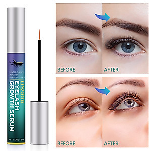 LOVOOD Premium Eyelash Growth Serum Booster, Lash & Eyebrow Enhancer Serum with Biotin & Natural Growth Peptides, Promotes Long Thick Lashes and Brows Irritation Free