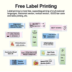 LIUYUNQI Label Maker Machine Mini Pocket Thermal Label Printer All in BT Connect DIY Date Journal Study Sticker