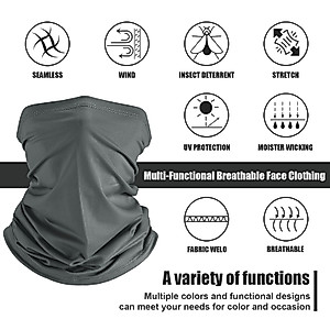 Geyoga 6 Pieces Summer UV Protection Cooling Neck Gaiter Face Clothing Neck Gaiter Scarf Sunscreen Breathable Bandana(Classic Color)