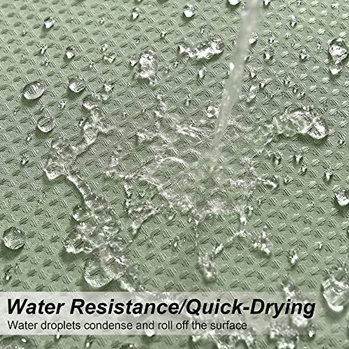 GERGELLA Sage Green Shower Curtain - Waffle Heavy Duty Fabric Shower Curtains for Bathroom, Showers, Hotel Spa Luxury Weighted Polyester Cloth Bath Curtain Set with 12 Hooks，72Wx72H,Green