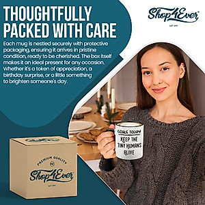 shop4ever Goals Today Keep The Tiny Humans Alive Ceramic Coffee Mug Cup, Mother's Day Gift 11 oz. (Black Handle)