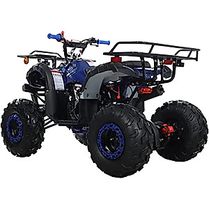 Upgraded 125cc Big ATV Automatic Transmission w/Reverse, LED Headlight, Big 19"/18" Tires (Factory Packaged) (Blue Color)