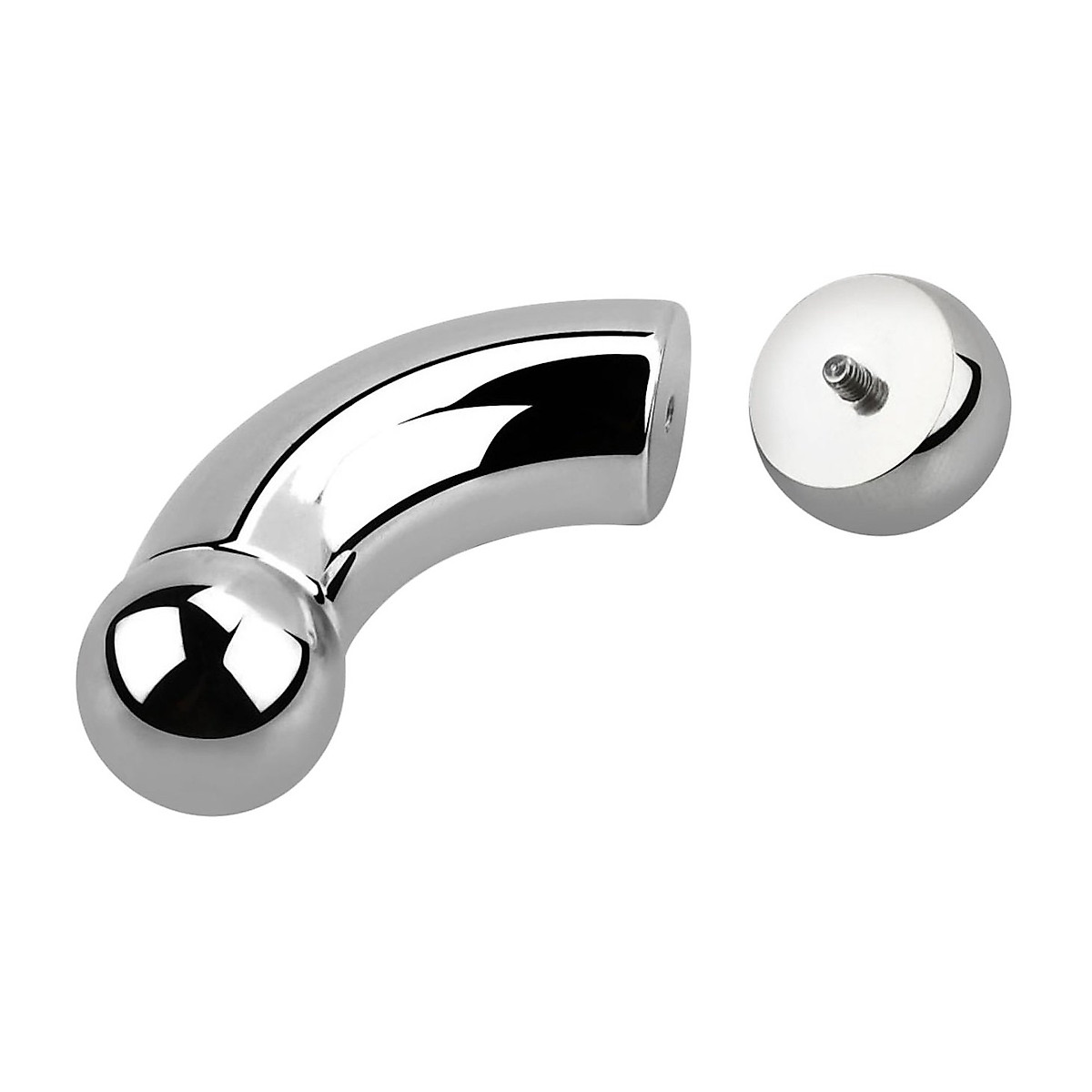 6-10GA Internally Threaded 3/4" Stainless Steel Curved Barbells, Sold by Piece (8GA)