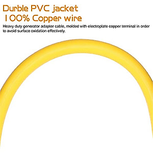 Ruikarhop 1.5FT 30 amp to 15 amp Generator Adapter Power Cord，Nema L5-30P Male to 3X 5-20R Female with Lighted End