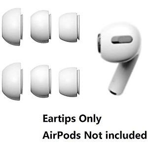 JNSA Replacement Ear Tips Compatible with AirPods Pro,Compatible with AirPods Pro Covers Compatible with AirPods Pro Earbuds Tips Ear Gels, S/M/L 3 Size 3 Pairs, Silicone Eartips, White