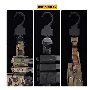 Tactical Belt Hanger Closet Belt Organizer Belt Holder, Belt Storage for Men or Women Best Way to Hang Quick Release Buckle Belts (Black 2pc)