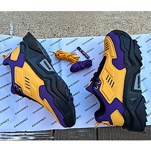 DAVESHOES Mens Wide Shoes for Walking Mamba 24 Luxury Sneakers with Latex Insoles Yellow and Black Platform Shoes Hiptop Running Sport Shoes Male