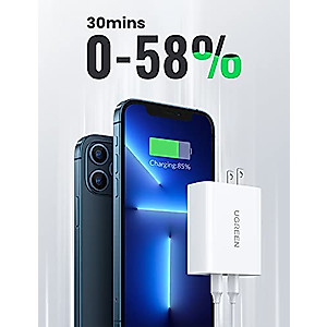 UGREEN 36W Dual Ports USB C Wall Charger - 2-Port Fast Charger USB-C Power Adapter Compatible for iPhone 13/13 Mini/13 Pro/13 Pro Max/12/12 Pro Max, iPad Mini/Pro, Pixel, Galaxy Note20/S20